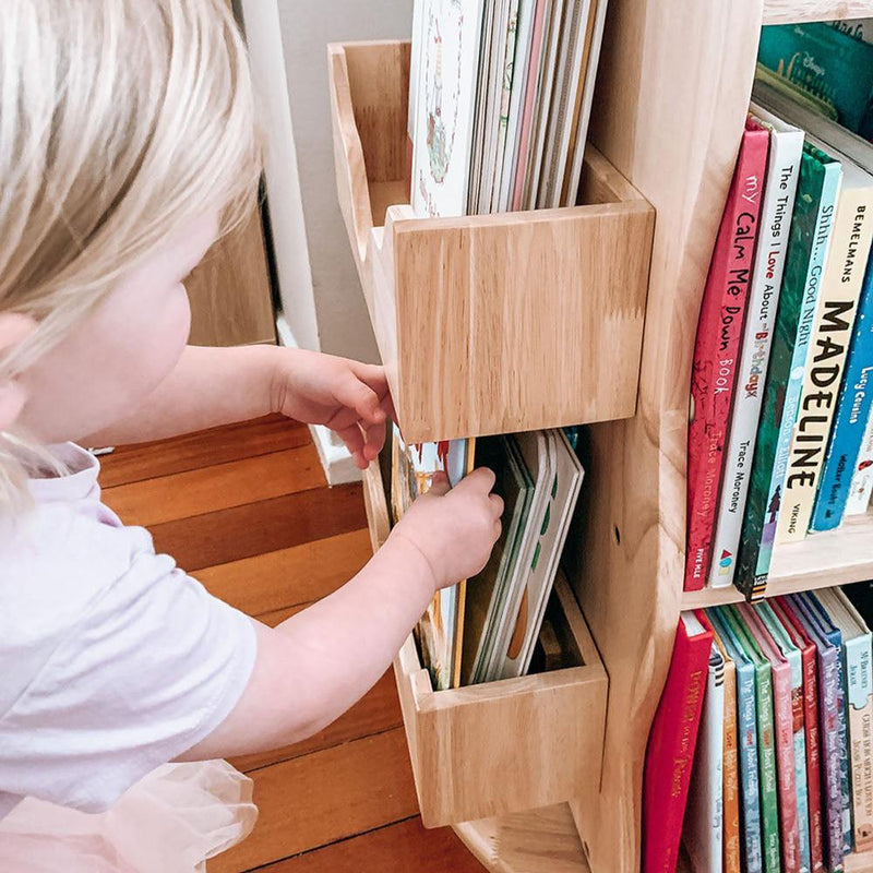 BINDI Revolving Solid Wood Bookcase